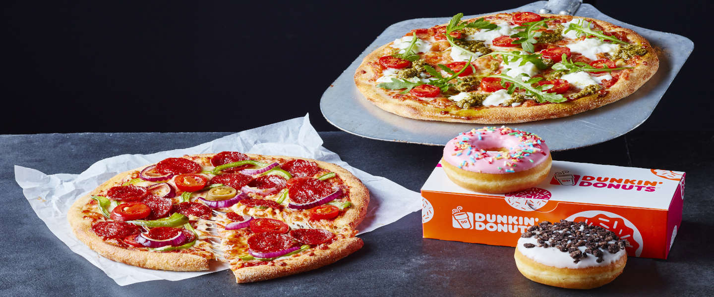 Donuts en pizza! Dunkin’ en New York Pizza werken samen – Eatly