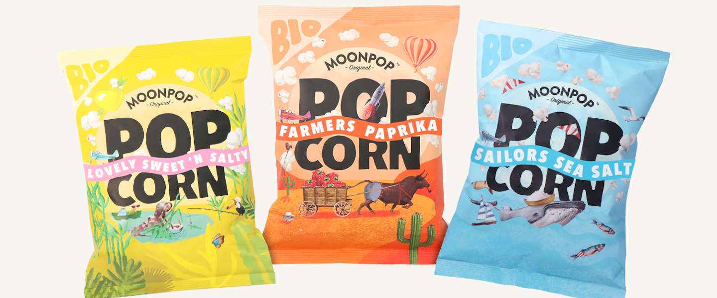 Moonpop is biologische popcorn in drie smaken – Eatly
